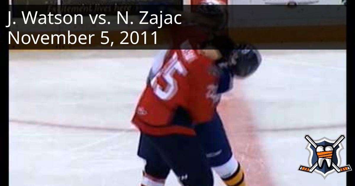 Jamal Watson vs. Nick Zajac, November 5, 2011 - Lethbridge Hurricanes ...