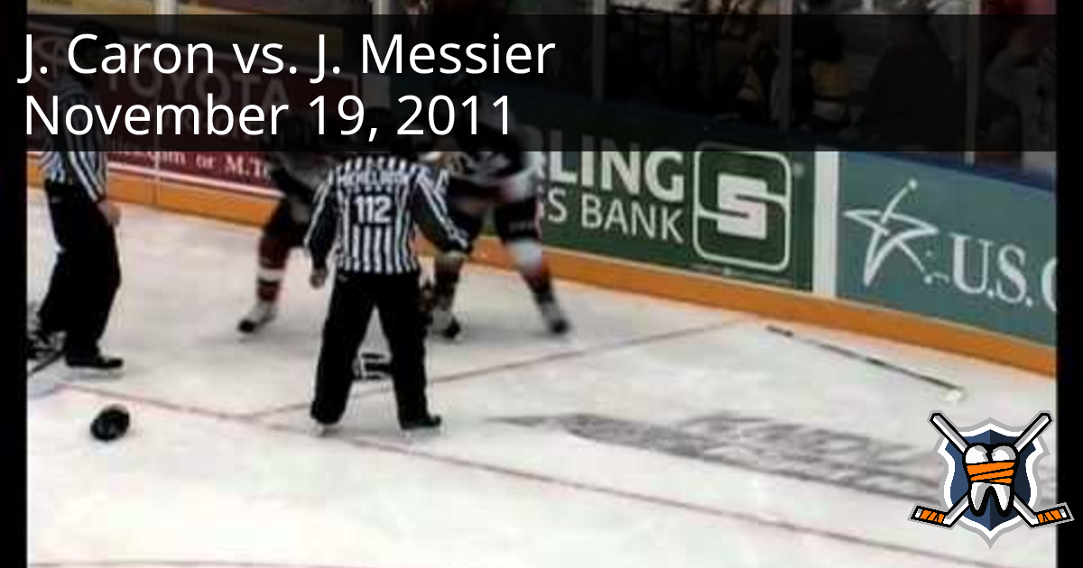Josh Caron vs. Jordan Messier, November 19, 2011 - Kamloops Blazers vs ...