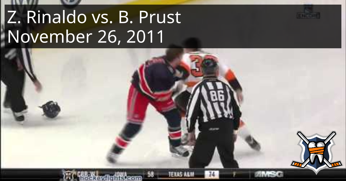 Zac Rinaldo vs. Brandon Prust, November 26, 2011 - Philadelphia Flyers ...