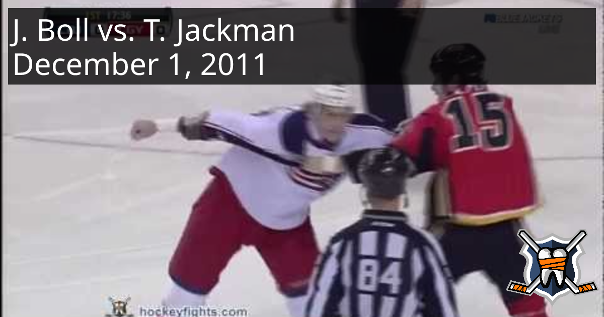 Jared Boll vs. Tim Jackman, December 1, 2011 - Columbus Blue Jackets vs ...