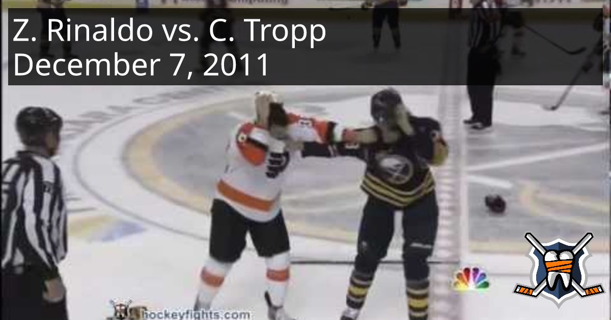 Zac Rinaldo vs. Corey Tropp, December 7, 2011 - Philadelphia Flyers vs ...