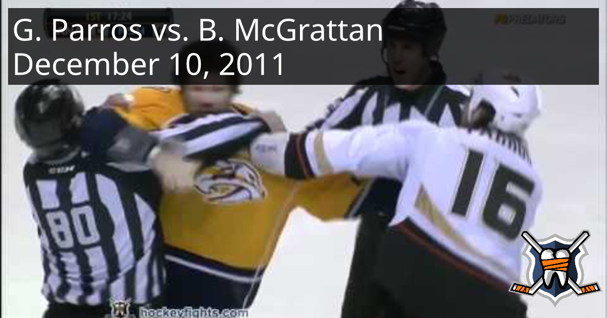 George Parros vs. Brian McGrattan, December 10, 2011 - Anaheim Ducks vs ...