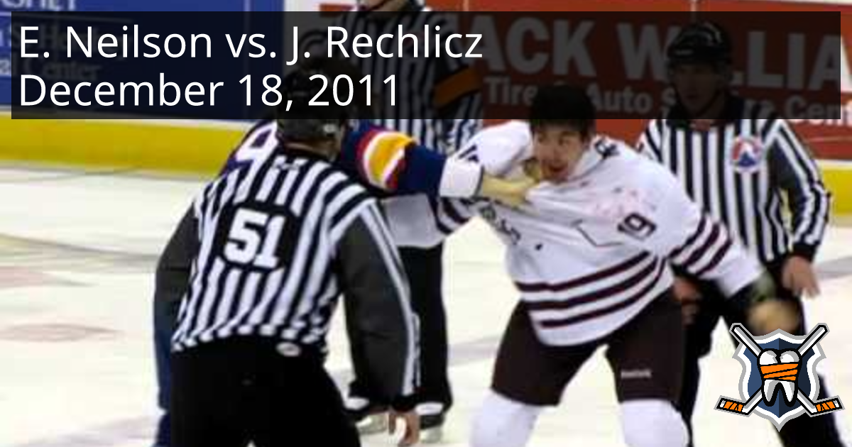 Eric Neilson vs. Joel Rechlicz, December 18, 2011 - Norfolk Admirals vs ...