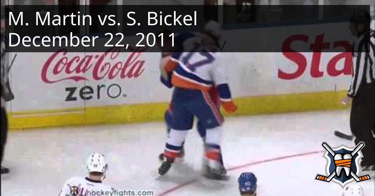 Matt Martin vs. Stu Bickel, December 22, 2011 - New York Islanders vs ...