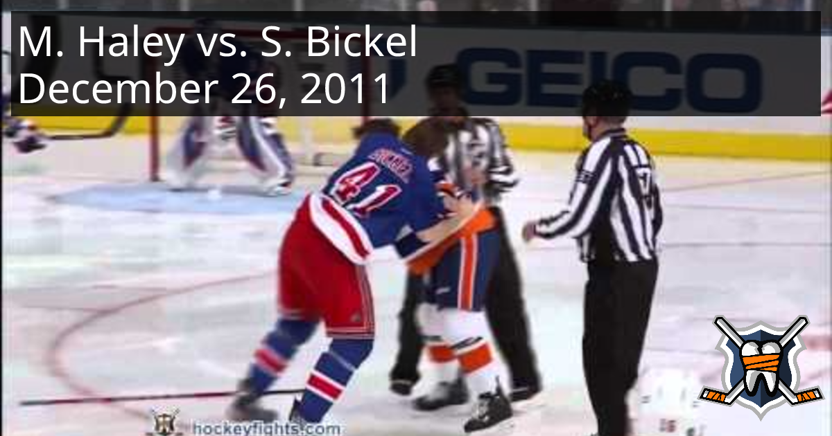 Micheal Haley vs. Stu Bickel, December 26, 2011 - New York Islanders vs ...