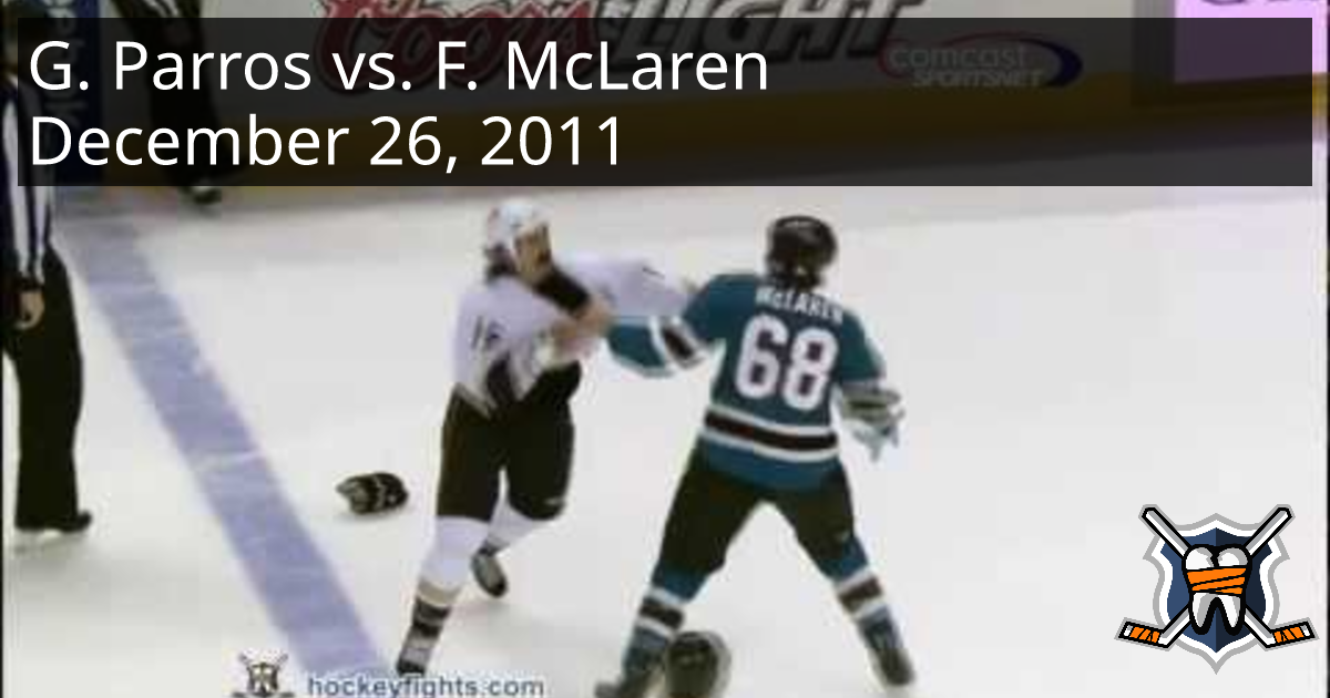 George Parros vs. Frazer McLaren, December 26, 2011 - Anaheim Ducks vs ...