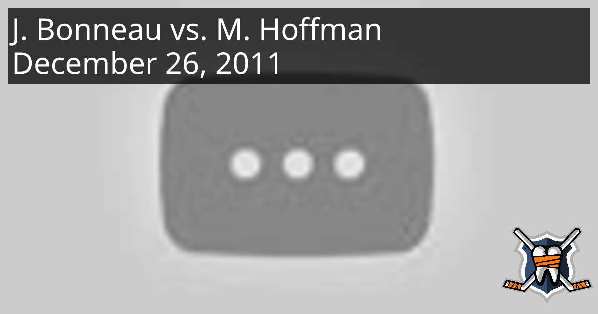 Jimmy Bonneau vs. Michael Hoffman, December 26, 2011 - Worcester Sharks ...