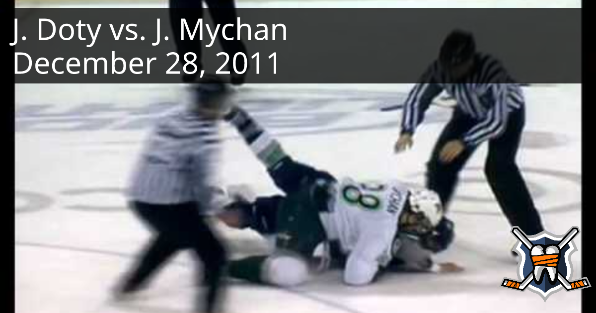 Jacob Doty vs. Jesse Mychan, December 28, 2011 - Seattle Thunderbirds ...