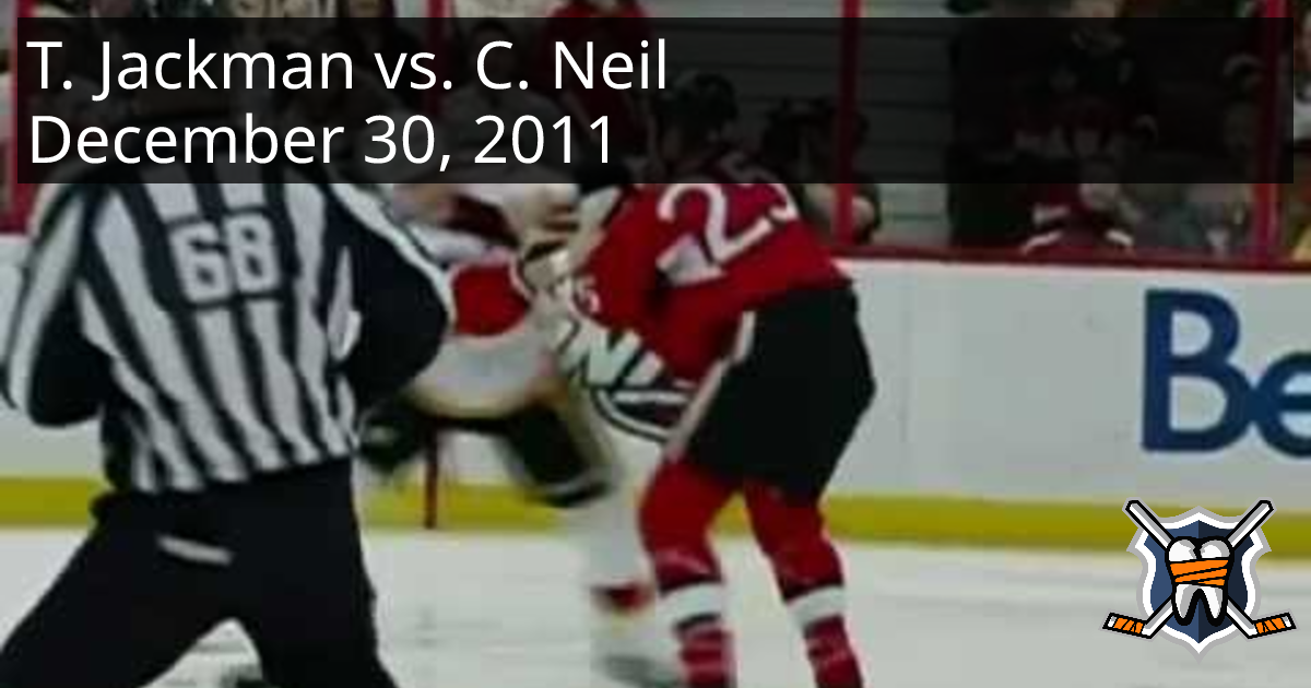 Tim Jackman vs. Chris Neil, December 30, 2011 - Calgary Flames vs ...
