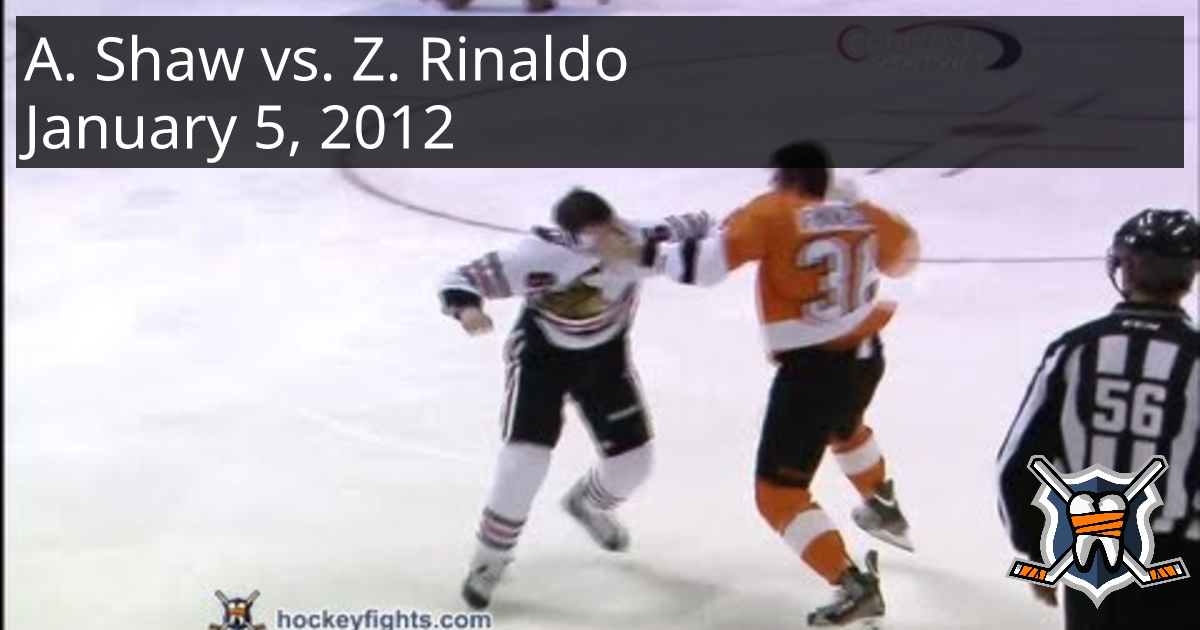 Andrew Shaw vs. Zac Rinaldo, January 5, 2012 - Chicago Blackhawks vs ...