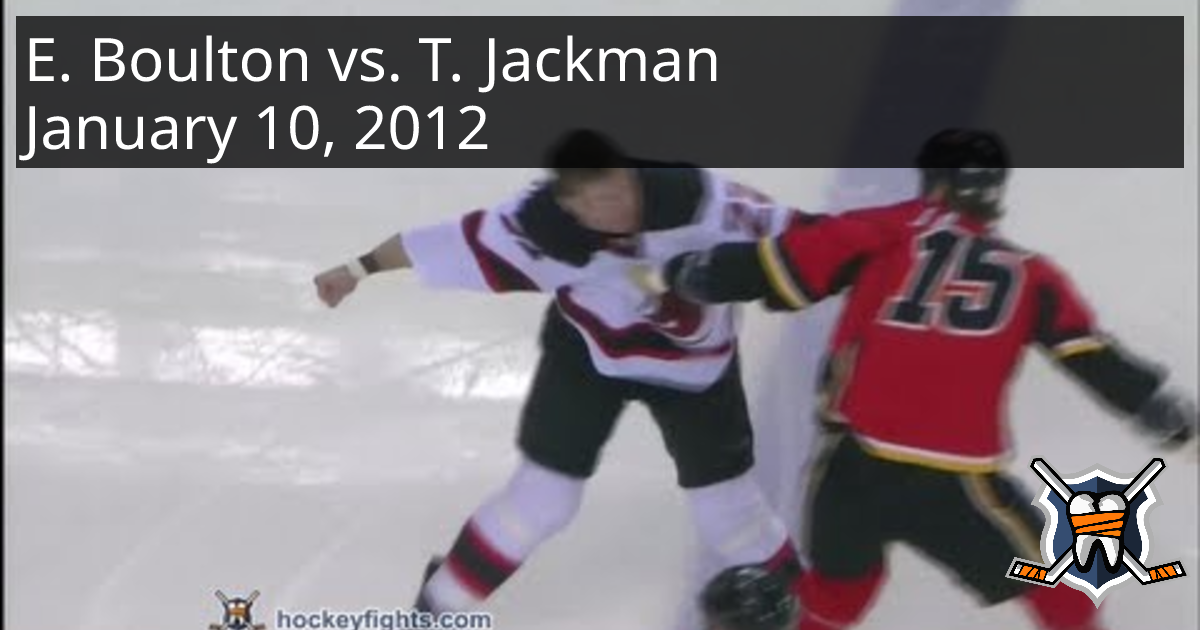 Eric Boulton vs. Tim Jackman, January 10, 2012 - New Jersey Devils vs ...