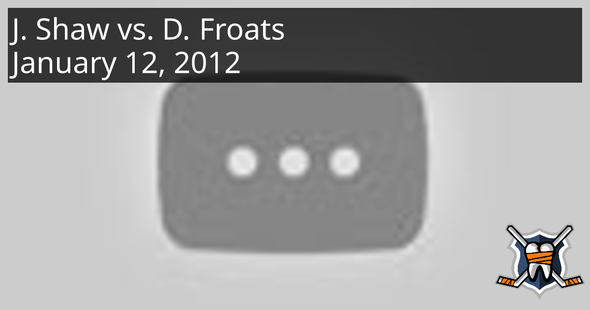 Jason Shaw vs. Derek Froats, January 12, 2012 - Belleville Bulls vs ...