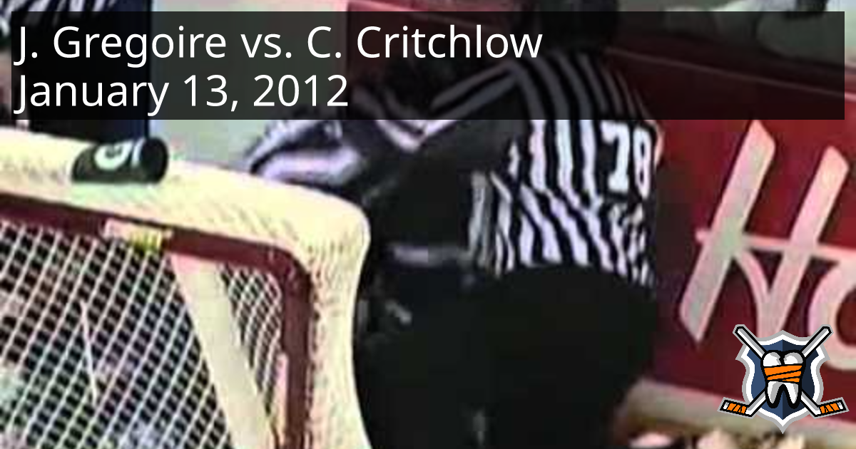 Jeremy Gregoire vs. Cameron Critchlow, January 13, 2012 - Chicoutimi ...