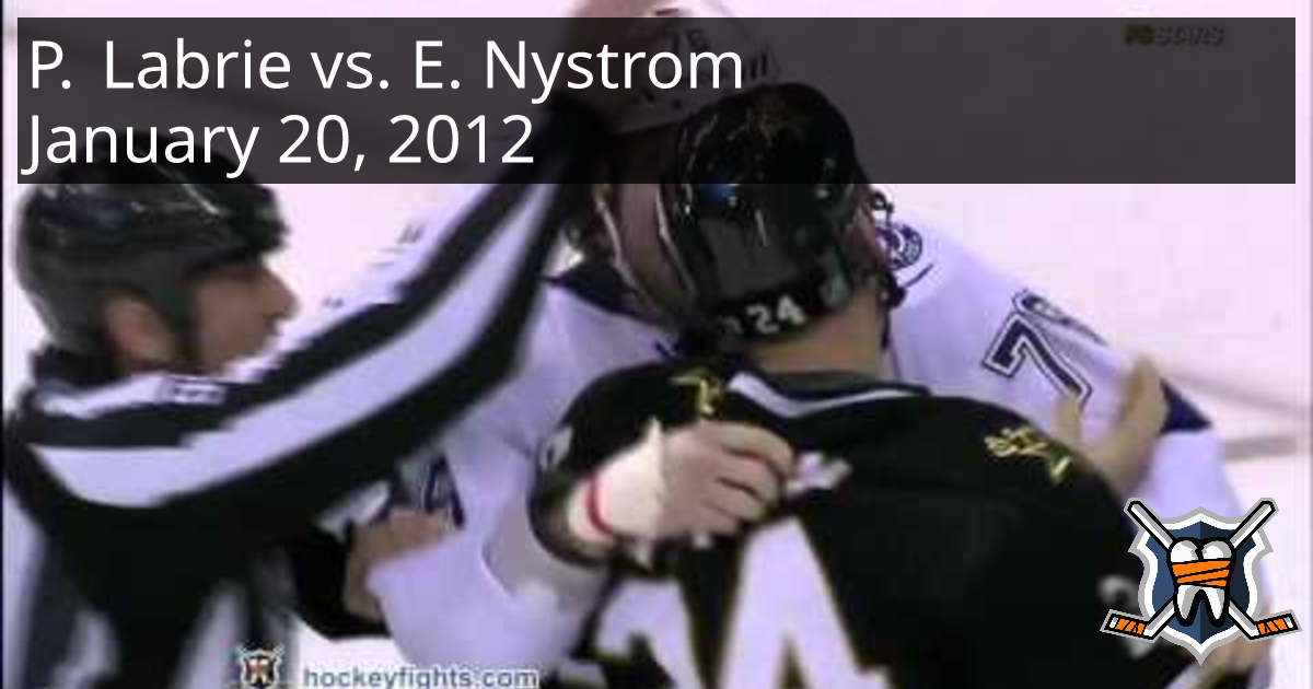 Pierre-Cedric Labrie vs. Eric Nystrom, January 20, 2012 - Tampa Bay ...
