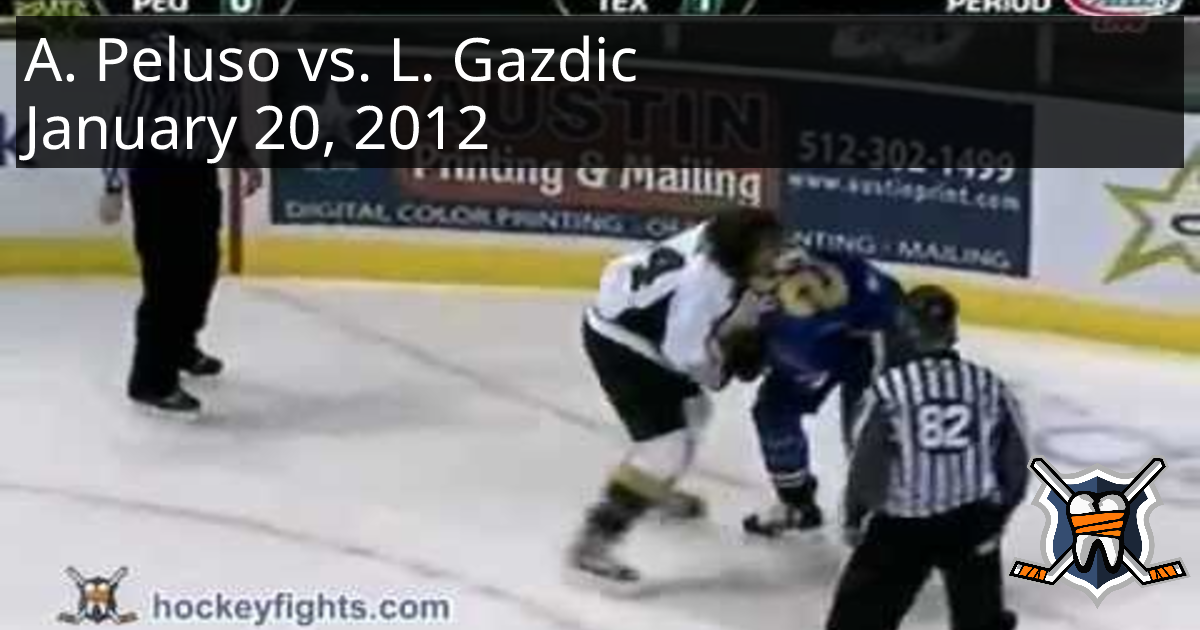 Anthony Peluso vs. Luke Gazdic, January 20, 2012 - Peoria Rivermen vs ...