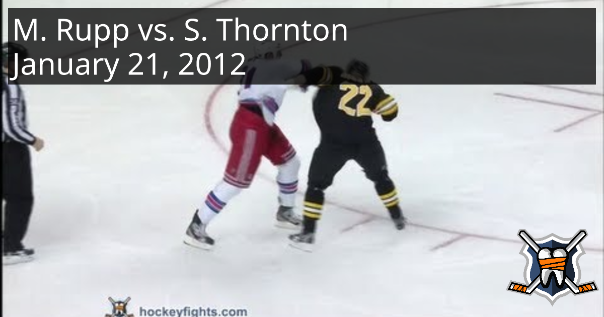 Michael Rupp vs. Shawn Thornton, January 21, 2012 - New York Rangers vs ...