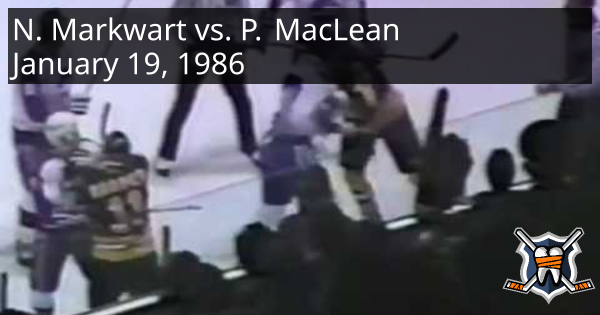 Nevin Markwart vs. Paul MacLean, January 19, 1986 - Boston Bruins vs ...