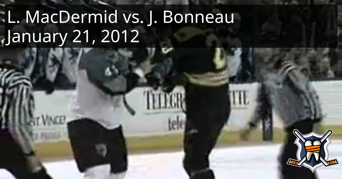 Lane MacDermid vs. Jimmy Bonneau, January 21, 2012 - Providence Bruins ...