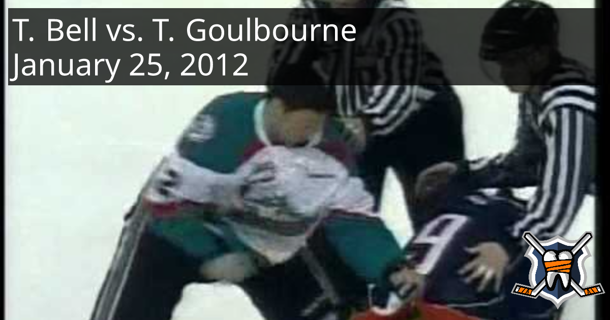 Tyler Bell vs. Tyrell Goulbourne, January 25, 2012 - Kamloops Blazers ...