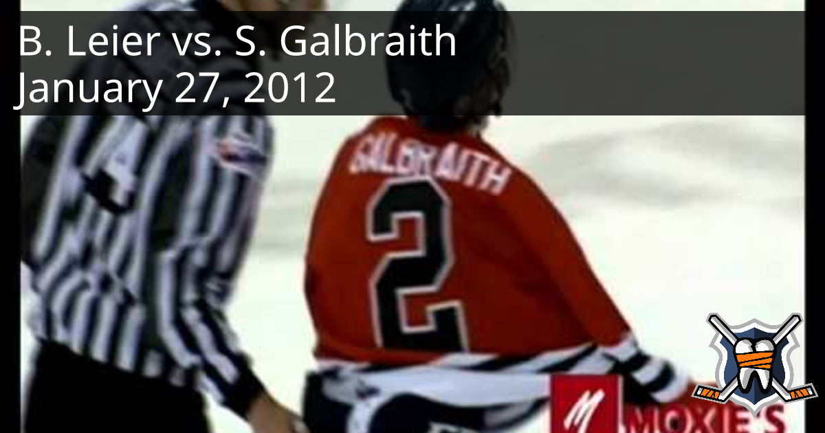 Boston Leier vs. Spencer Galbraith, January 27, 2012 - Medicine Hat ...