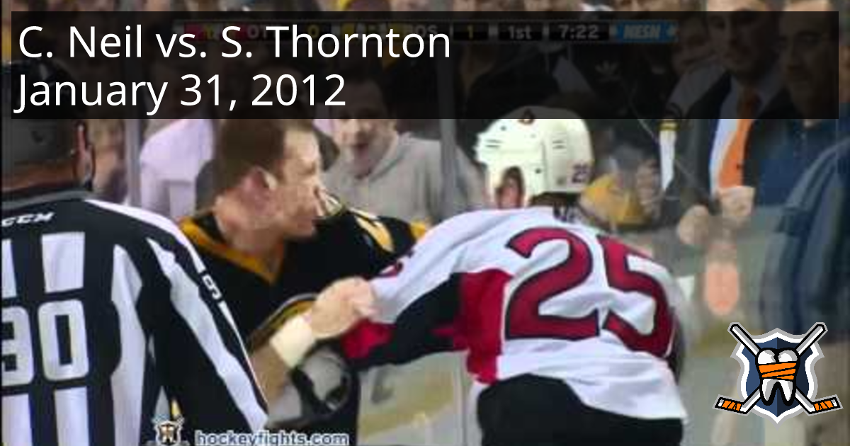 Chris Neil vs. Shawn Thornton, January 31, 2012 - Ottawa Senators vs ...