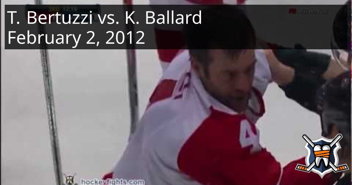 Todd Bertuzzi vs. Keith Ballard, February 2, 2012 - Detroit Red Wings ...