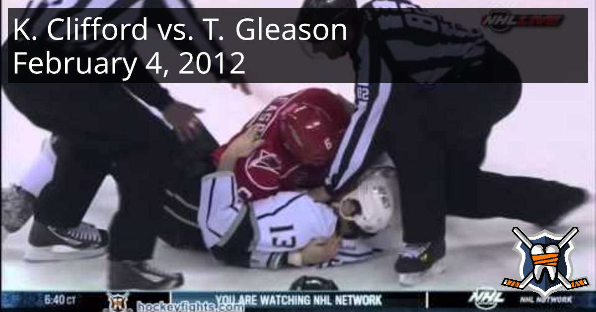 Kyle Clifford vs. Tim Gleason, February 4, 2012 - Los Angeles Kings vs ...