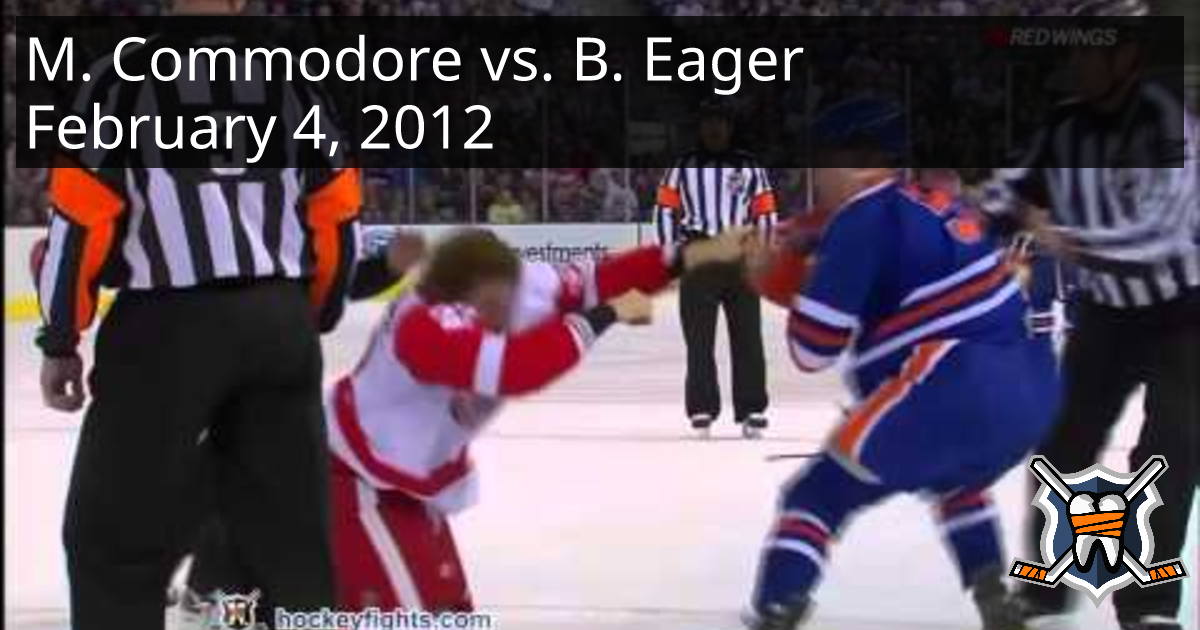 Mike Commodore vs. Ben Eager, February 4, 2012 - Detroit Red Wings vs ...
