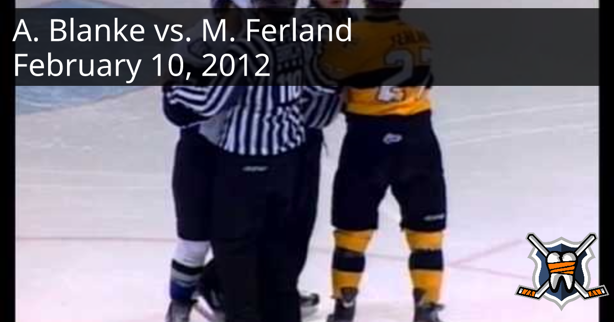 Andy Blanke vs. Micheal Ferland, February 10, 2012 - Swift Current ...