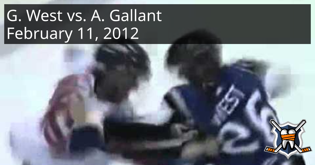 Grant West vs. Alex Gallant, February 11, 2012 - Saint John Sea Dogs vs ...