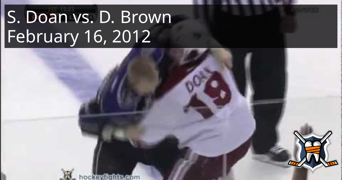Shane Doan vs. Dustin Brown, February 16, 2012 - Arizona Coyotes vs ...