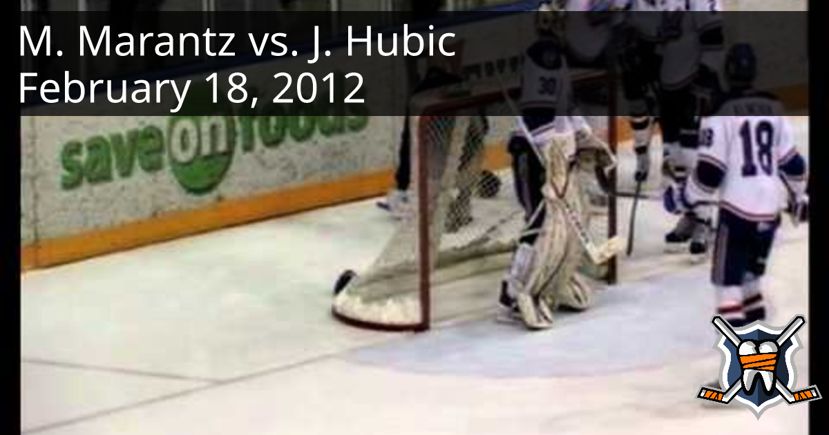 Matt Marantz vs. Jeff Hubic, February 18, 2012 - Regina Pats vs ...