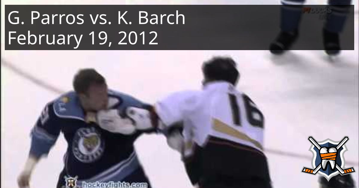 George Parros vs. Krys Barch, February 19, 2012 - Anaheim Ducks vs ...