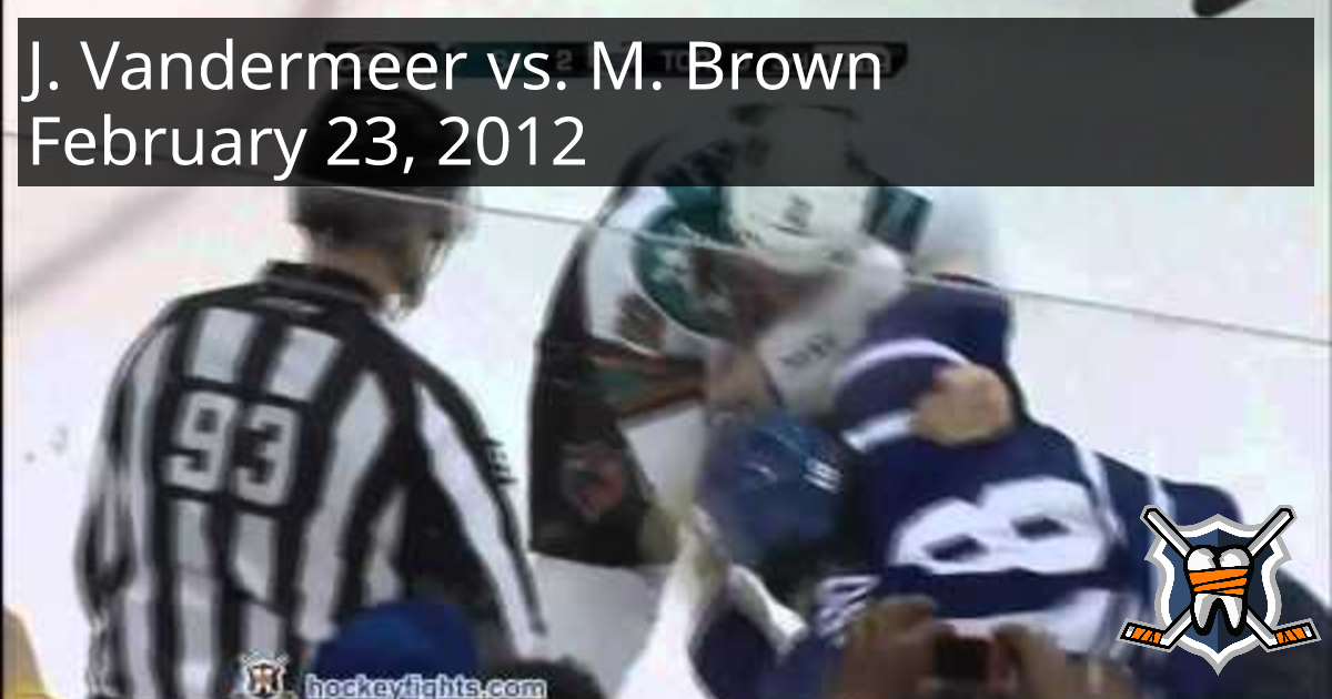 Jim Vandermeer vs. Mike Brown, February 23, 2012 - San Jose Sharks vs ...