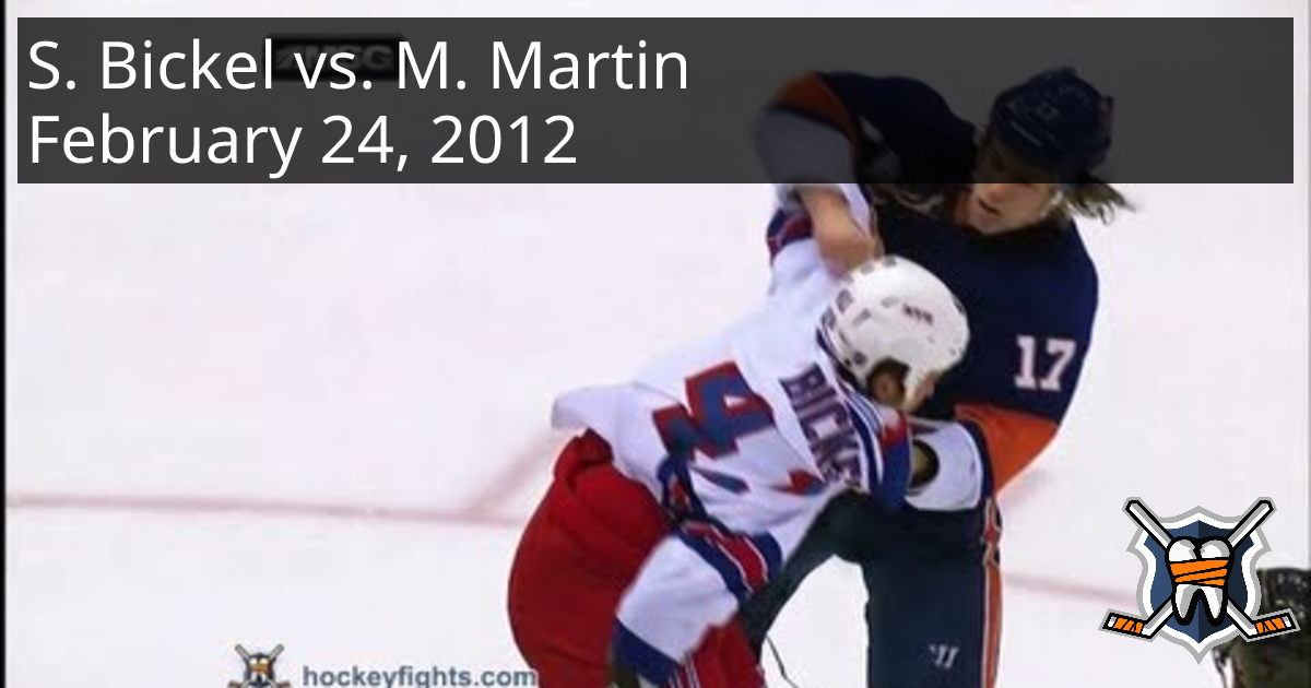 Stu Bickel vs. Matt Martin, February 24, 2012 - New York Rangers vs ...