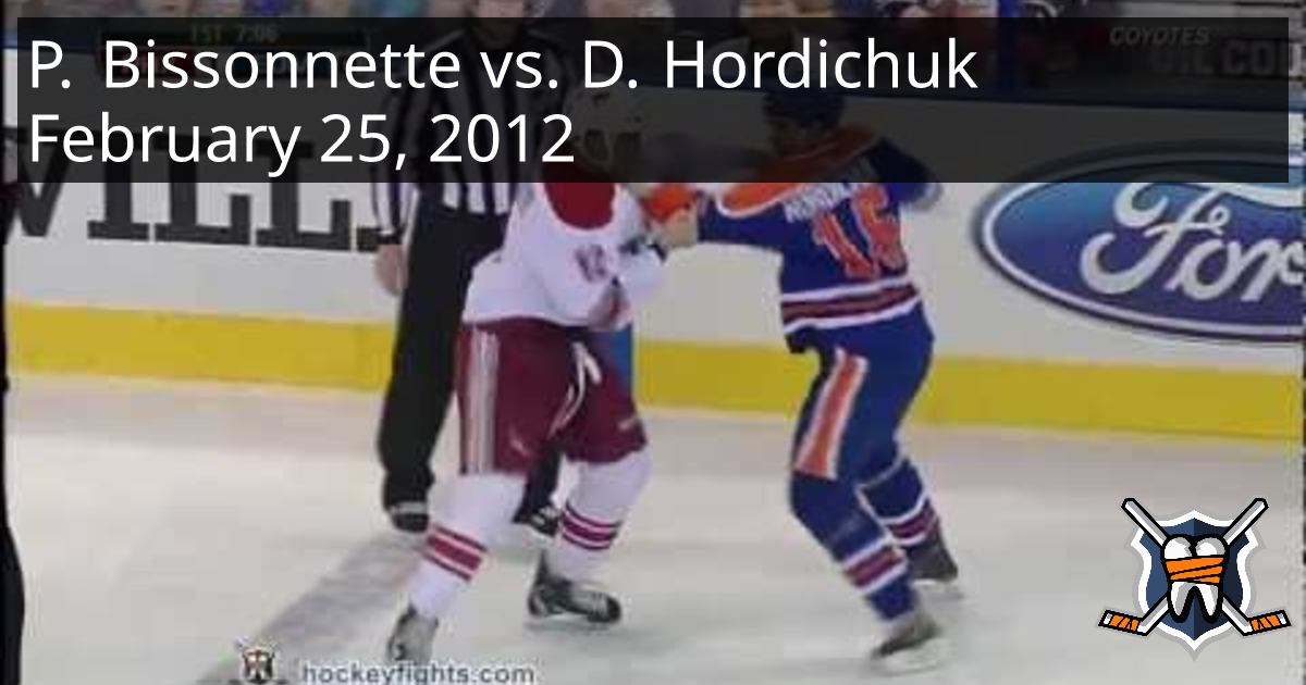 Paul Bissonnette vs. Darcy Hordichuk, February 25, 2012 - Arizona ...