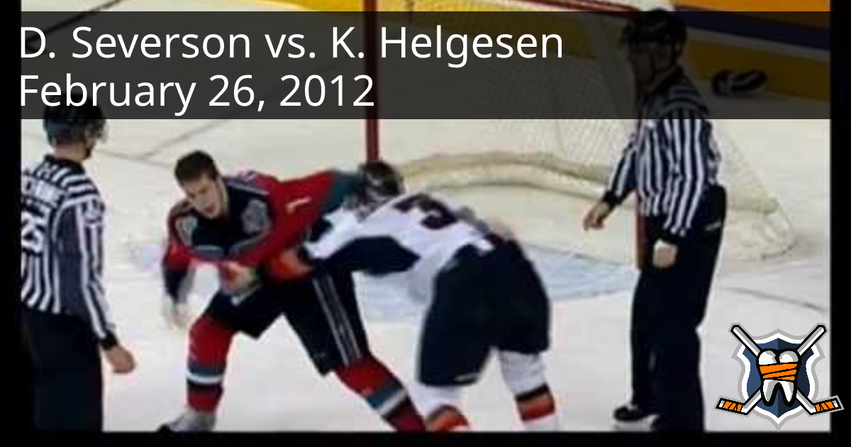Damon Severson vs. Kenton Helgesen, February 26, 2012 - Kelowna Rockets ...