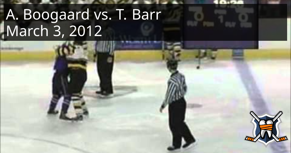 Aaron Boogaard vs. Tyler Barr, March 3, 2012 - Rio Grande Valley Killer ...