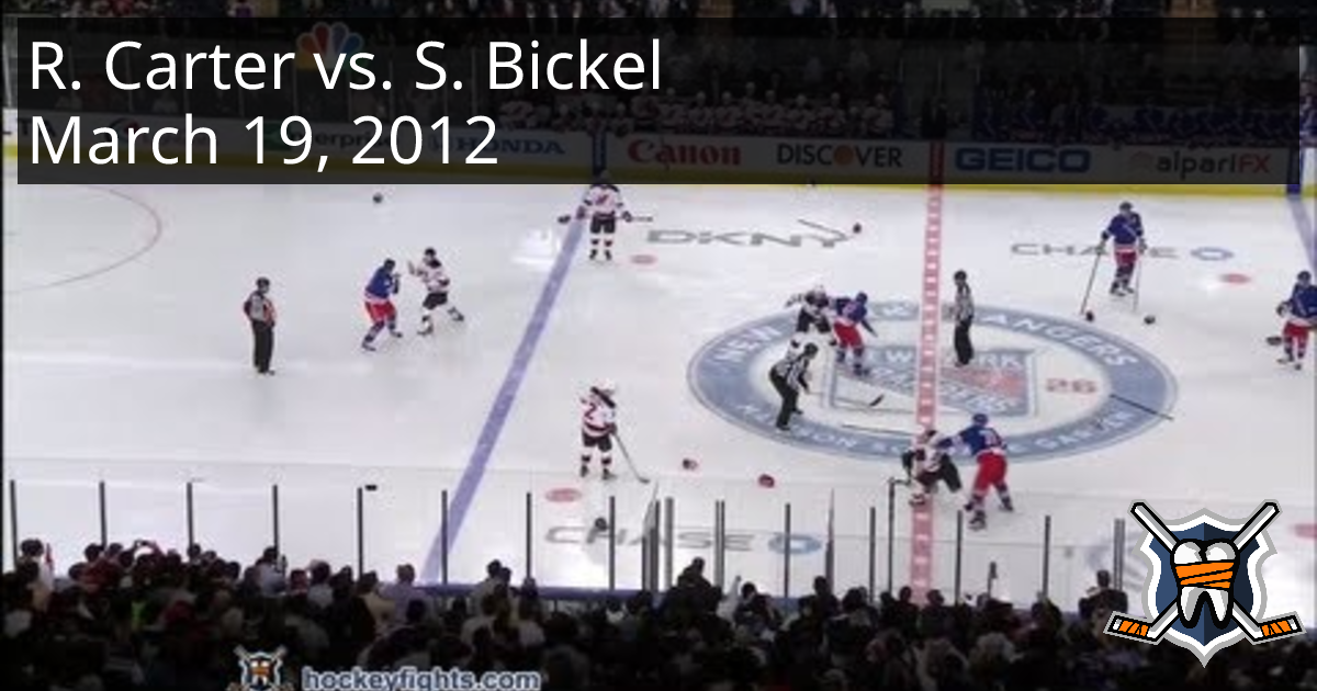 Ryan Carter vs. Stu Bickel, March 19, 2012 - New Jersey Devils vs. New ...