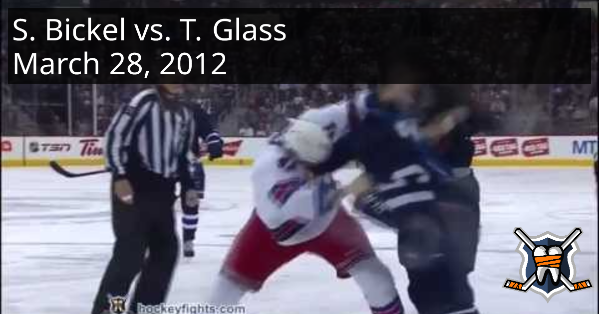 Stu Bickel vs. Tanner Glass, March 28, 2012 - New York Rangers vs ...
