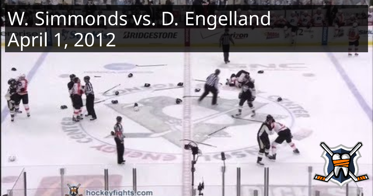 Wayne Simmonds vs. Deryk Engelland, April 1, 2012 - Philadelphia Flyers ...
