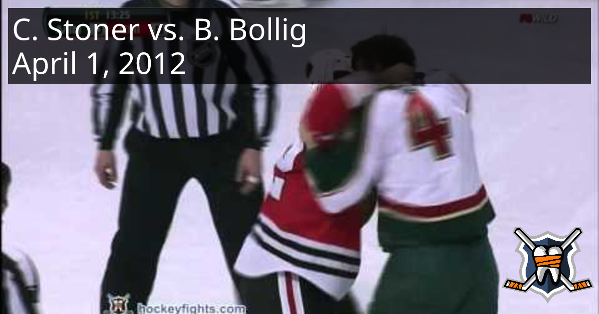 Clayton Stoner vs. Brandon Bollig, April 1, 2012 - Minnesota Wild vs ...