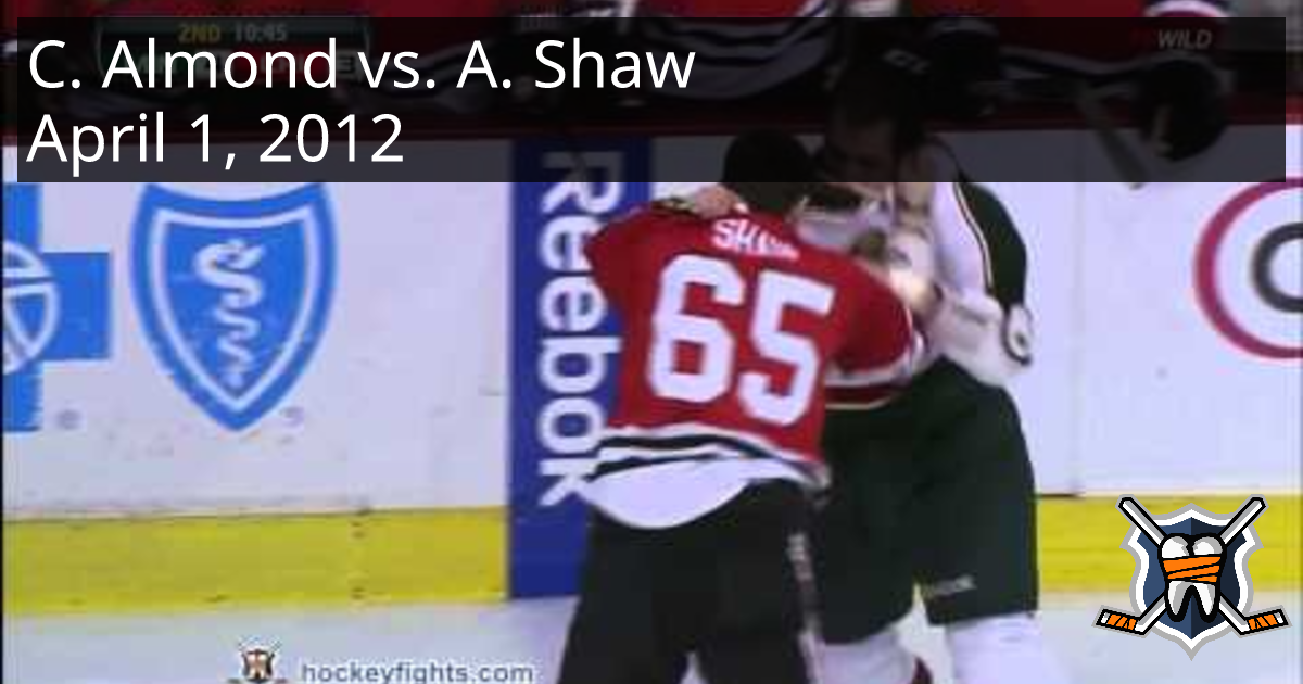 Cody Almond vs. Andrew Shaw, April 1, 2012 - Minnesota Wild vs. Chicago ...