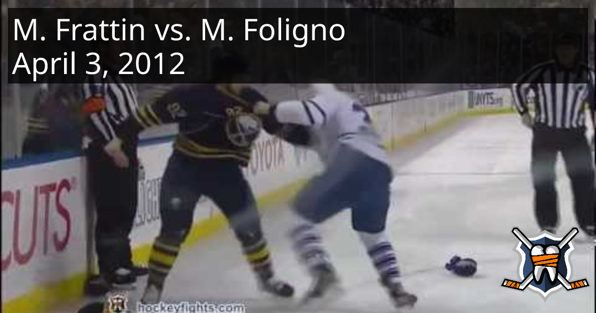 Matt Frattin vs. Marcus Foligno, April 3, 2012 - Toronto Maple Leafs vs ...