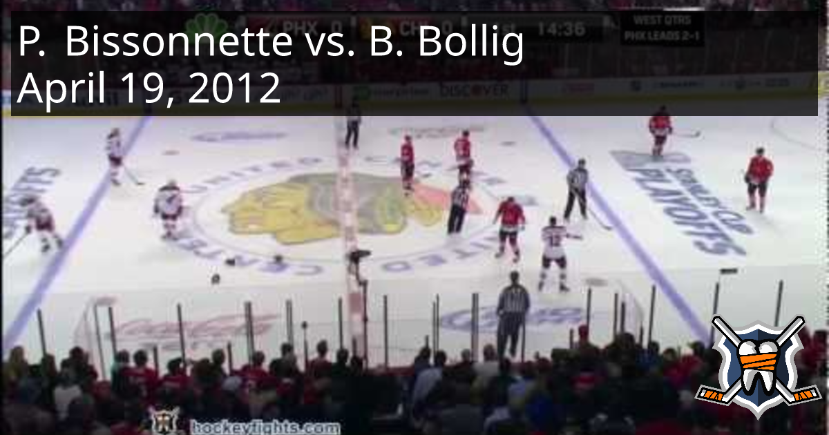 Paul Bissonnette vs. Brandon Bollig, April 19, 2012 - Arizona Coyotes ...