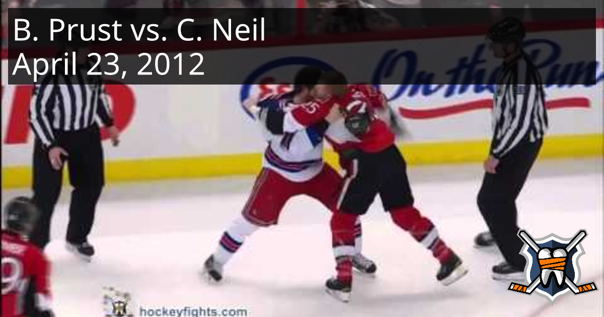 Brandon Prust vs. Chris Neil, April 23, 2012 - New York Rangers vs ...