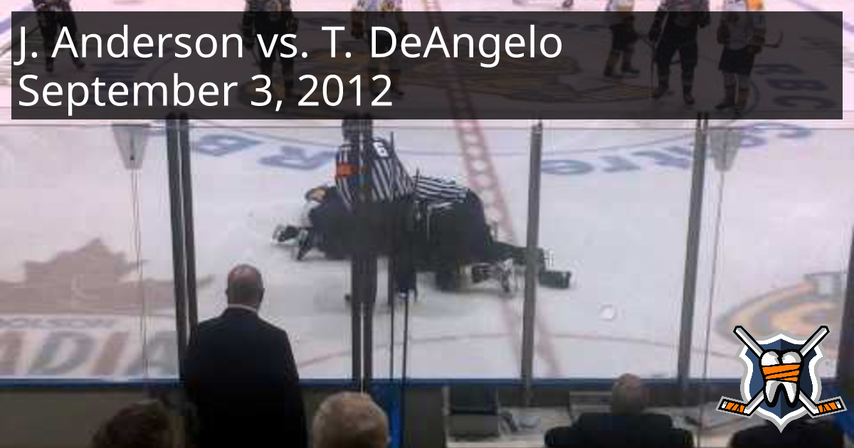 Josh Anderson vs. Tony DeAngelo, September 3, 2012 - London Knights vs ...