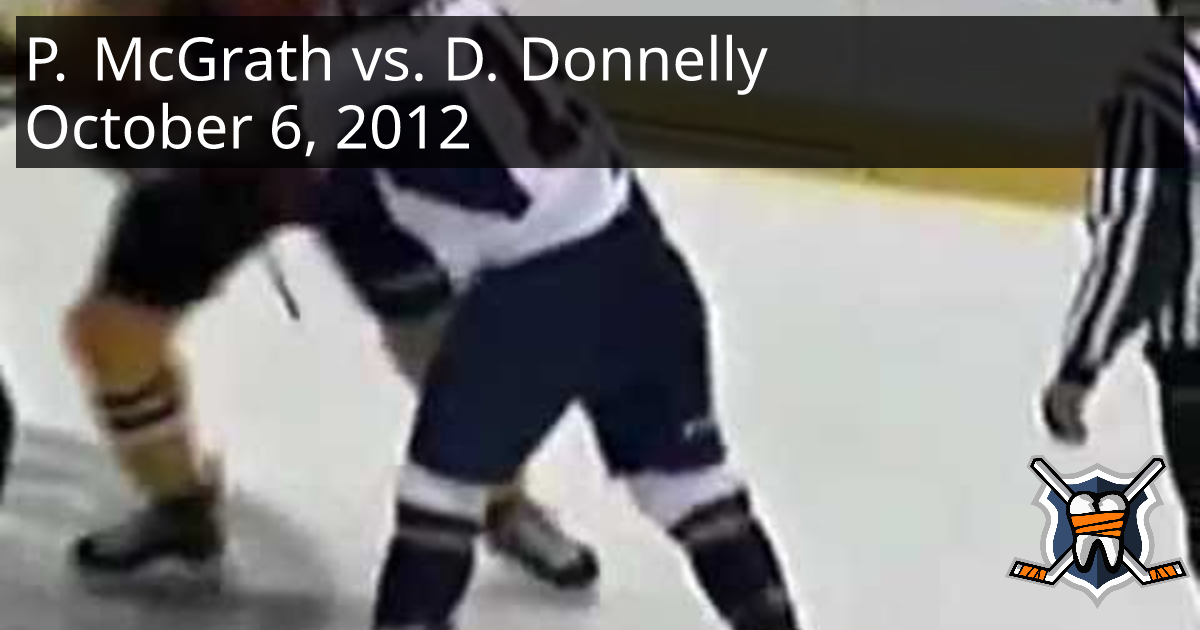 Patrick McGrath vs. Dillon Donnelly, October 6, 2012 - Charlottetown Islanders vs. Shawinigan ...