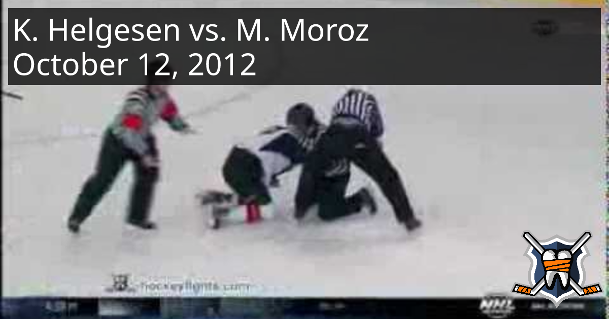 Kenton Helgesen vs. Mitch Moroz, October 12, 2012 - Calgary Hitmen vs ...