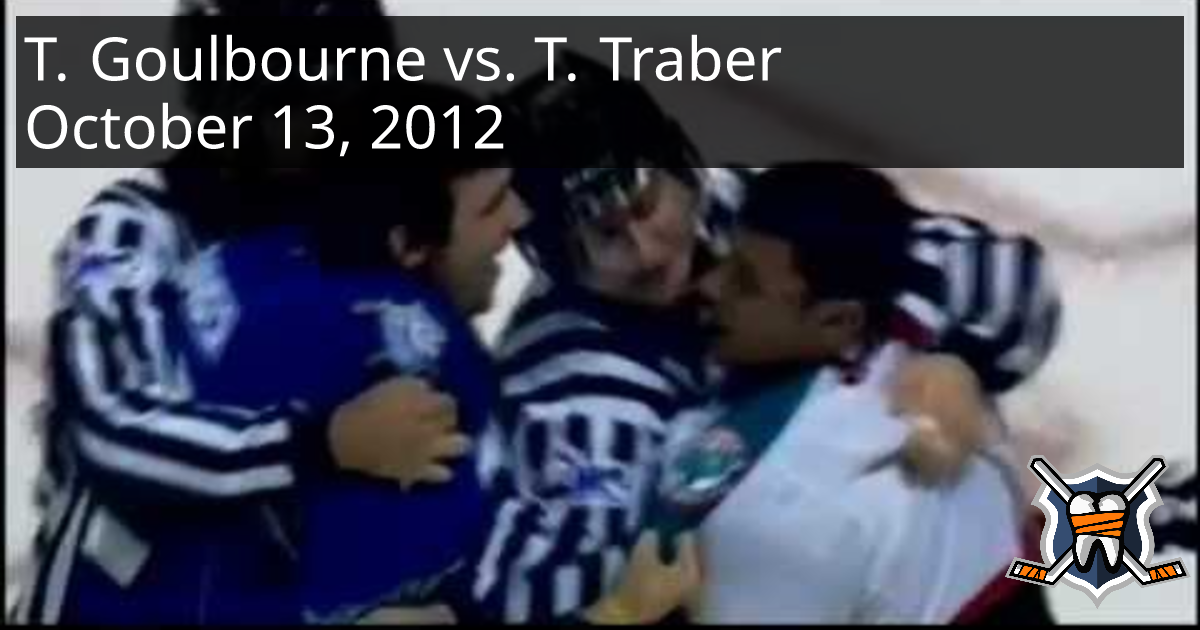 Tyrell Goulbourne vs. Tim Traber, October 13, 2012 - Kelowna Rockets vs ...